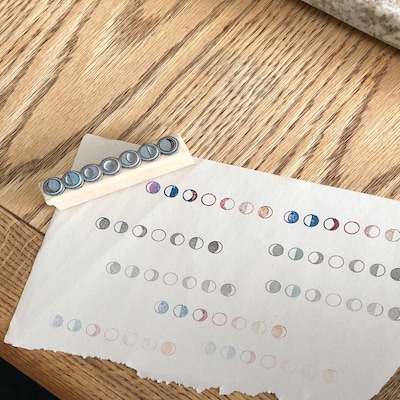 Moon Phase Stamp, Phases of the Moon Rubber Stamp, Moon Stamp, Moon ...