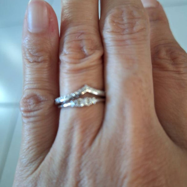 Thin Minimalist High Polished Simple Plain Silver Ring Band / Stackable Engagement Promise ...