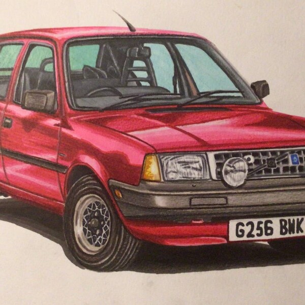 VW Golf GTI MK1 Car Print, Hand Drawn Car Drawing. Perfect Gift for Any ...