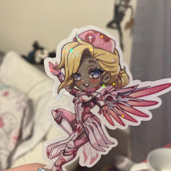 Mercy Zombie Doctor Overwatch 2 Sticker | Holographic Vinyl Sticker | 4 ...