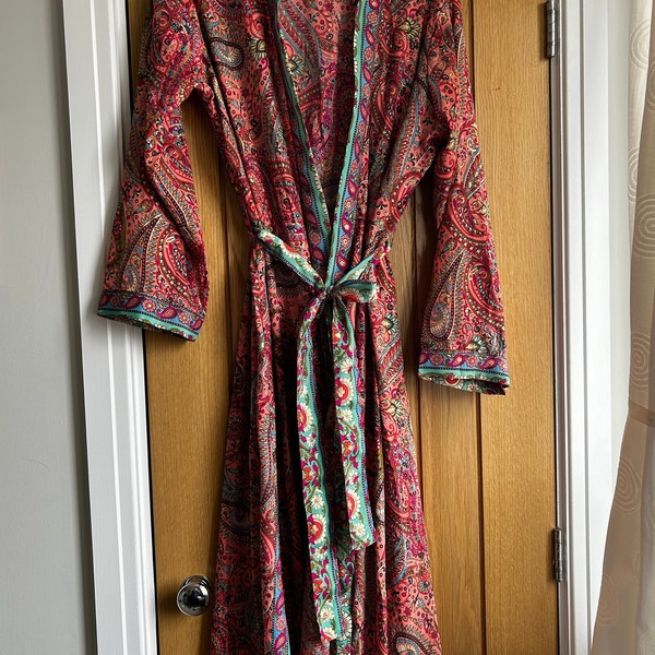 Kimono Robe, Bridal Gown, Luxury Satin Robe, Dressing Gown, Vintage ...