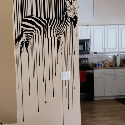 Drippy Zebra Wall Decal Sticker Office Wall Decor Bedroom Decor Kid's ...