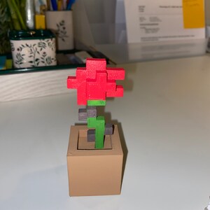 Buy THE ORIGINAL 4-inch Minecraft Style Rose 3D Printed Online in India ...