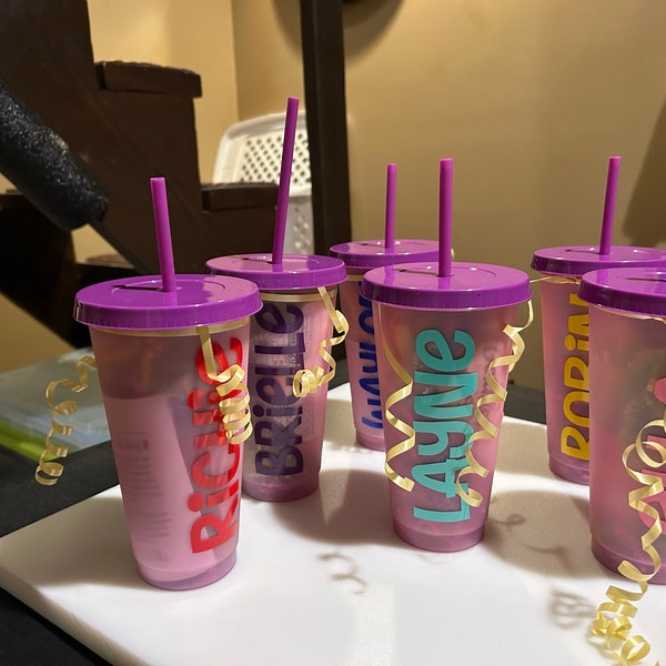 Personalized Bright Color Changing 24oz Cold Cups, Fun Cups for Gifts ...