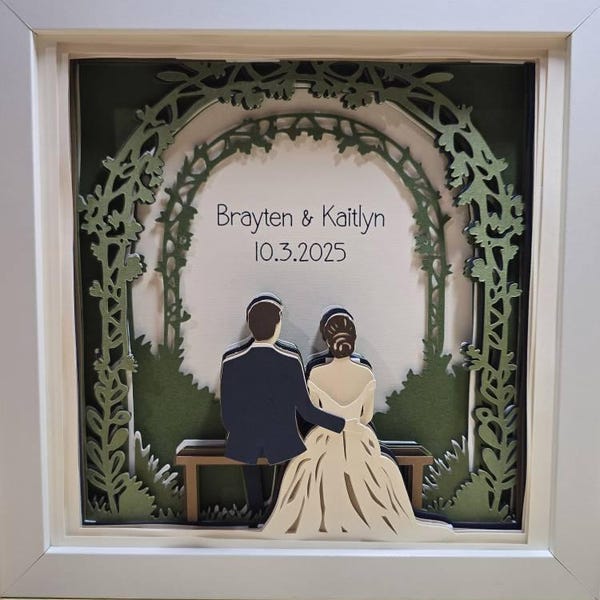 Wedding Couple Shadow Box SVG: 3D Papercut File (digital Download) - Etsy