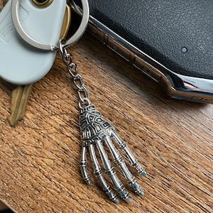 Skeleton Hand Keychain, Human Skeleton Hand Keychain, Gothic Keychain ...