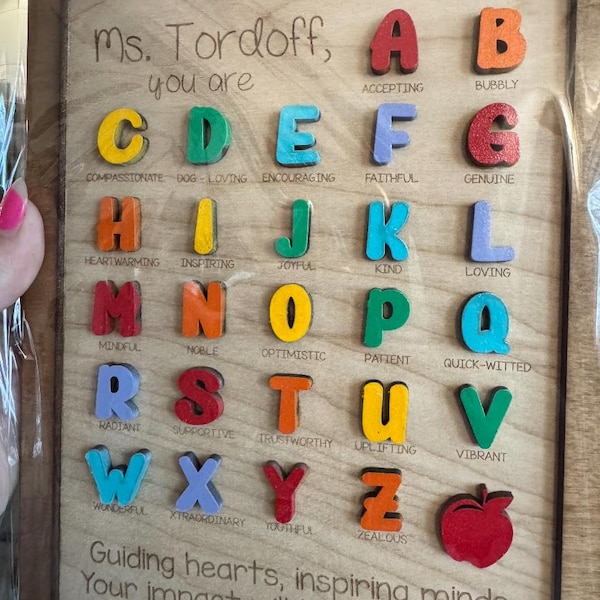 Personalized Teacher ABC Sign - Personalized Teacher Appreciation Sign ...