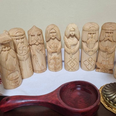 KOLYADA God Wooden Statue Slavic Gods Kolyada Pagan Goddess Wooden Hand ...