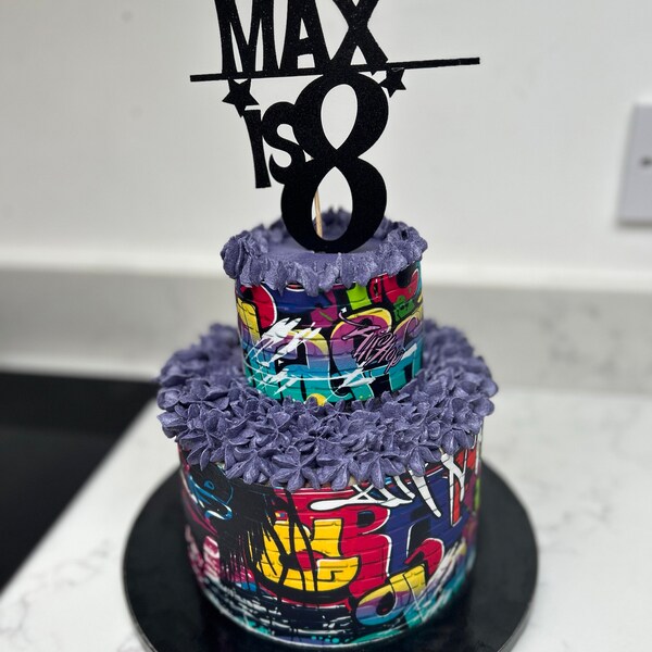 Graffiti Edible Cake Topper – Colourful Urban Street Wall Art Design ...