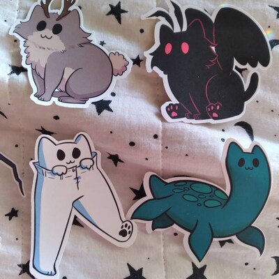 Moth Cat Sticker Mothman Kitty - Etsy