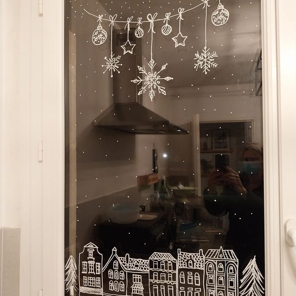 Winter Window Chalk Marker Template | Png & Pdf Digital Download for ...