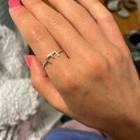 Sideway Initial Ring • Sterling Silver Ring • Stacking Ring • Custom Name Ring • Personalized ...