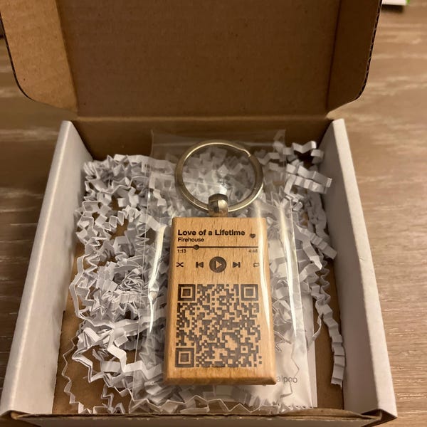 Scannable Song Keychain, Scannable Music Code Keychain, QR Code ...