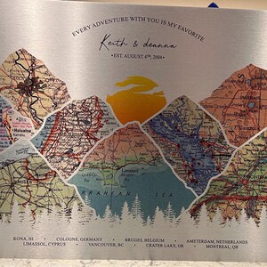 Personalized Long Distance Family Maps on Wood: 3-5 Locations, Custom ...