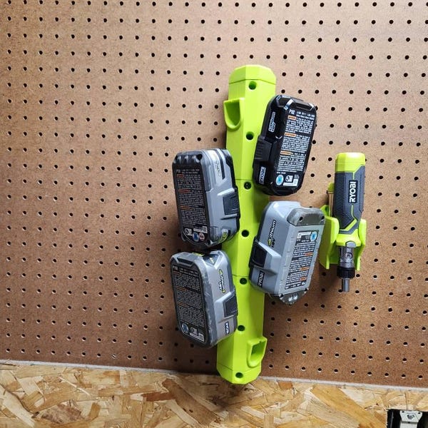 Battery Storage Tower for Ryobi 18v One+ Batteries | Mounts to Wall ...