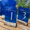 Unique Faux Sea Glass Acrylic Table Numbers, Real Driftwood Stands ...