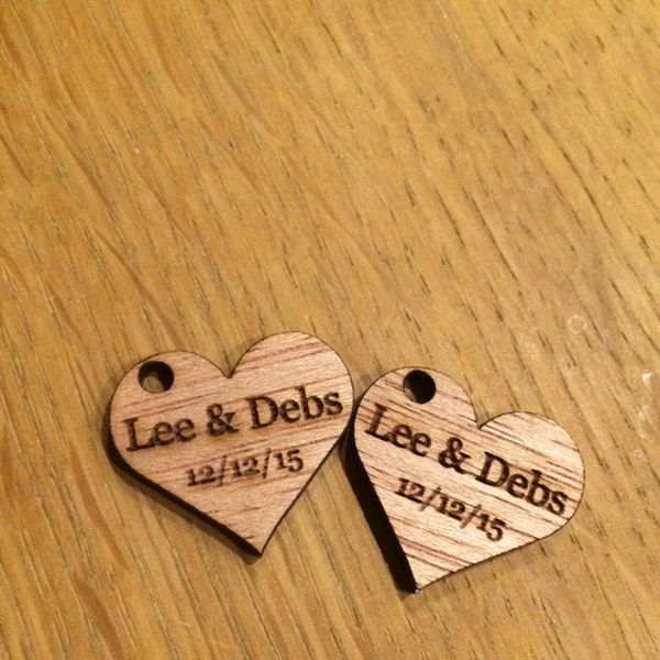 Personalised Wooden Love Heart Table Decorations, Rustic Vintage ...