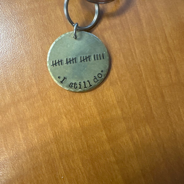 Bronze Anniversary, Tally Marks Keychain, 19th Anniversary Gift ...