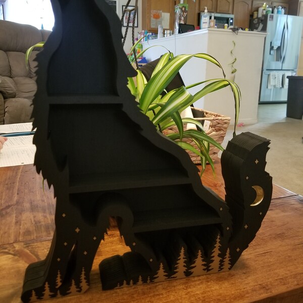 Coppermoon Handmade Wolf Shelf, Wolf Wall Art, Wolf Wall Decor, Crystal ...