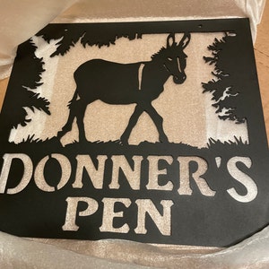 Your Name Custom Metal Farm Donkey Sign - Etsy