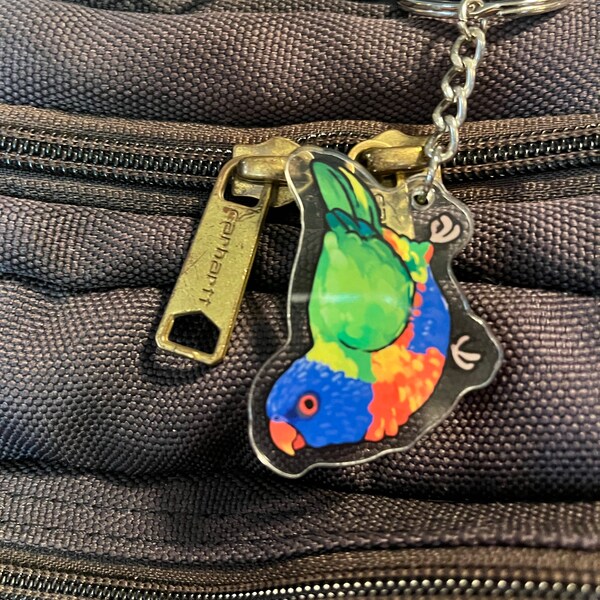 Dangling Rainbow Lorikeet Keychain - Etsy