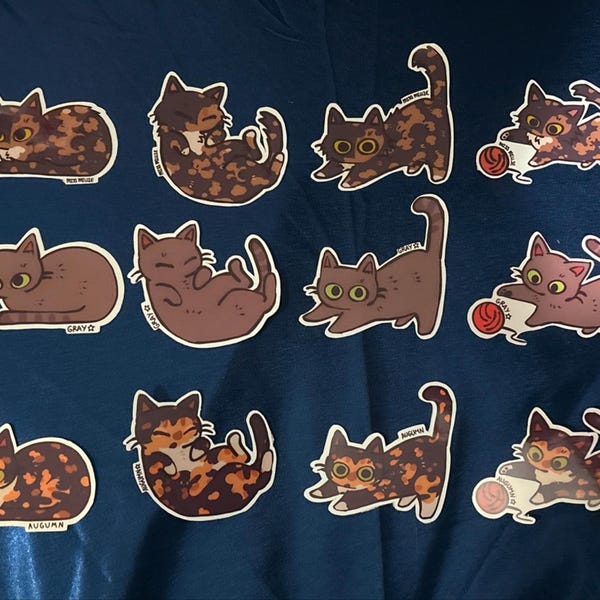 Personalized Cat Stickers - Hand Drawn | Custom Pet Stickers, Cat ...