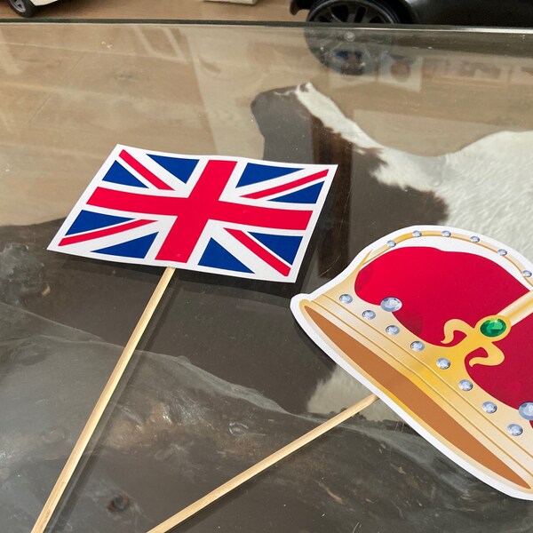 24 British PRINTABLE Photo Booth Props, London Photo Booth, Royal ...