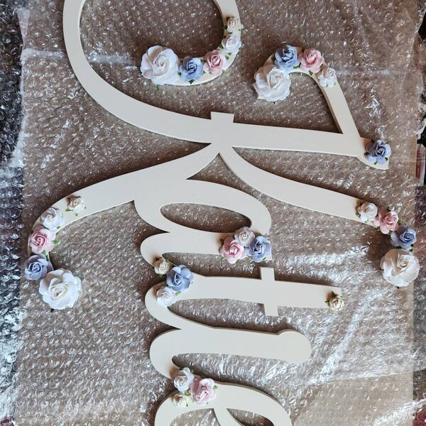 Flower Letters, Nursery Name Sign, Flower Wall Art, Flower Letter Name ...