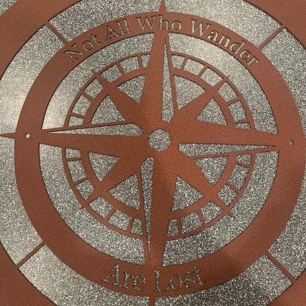 Personalized Compass Metal Sign - Custom Coordinates Sign - Nautical ...