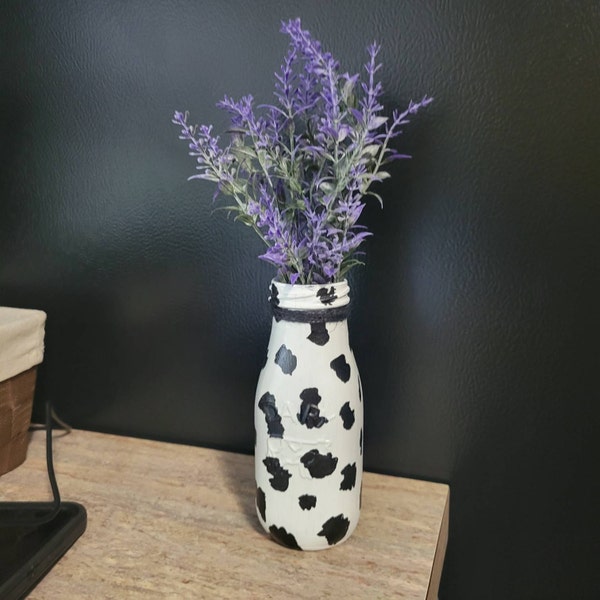 Kitchen Mason Jar Dairy Cow Print Set Country Black White Storage ...