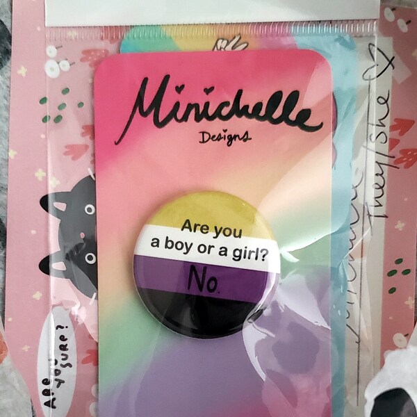 Are You a Boy or a Girl Meh. Gender Apathetic Pride Flag Pronoun 1.25 ...