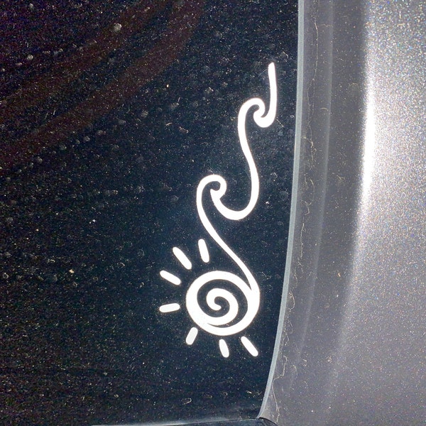 Ocean Decal Sun Decal Wave and Sun Decal Beach Decal Wave Sticker Car ...