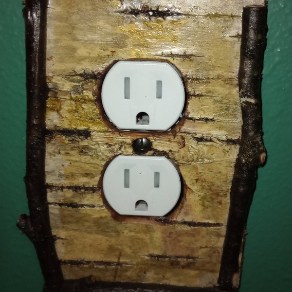 Birch Bark Switch Plate Covers, Light Switch Cover, Receptacle and ...