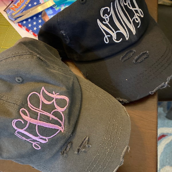 Monogrammed Hat, Personalized Hat, Ladies Monogram Hat, Monogrammed Cap ...