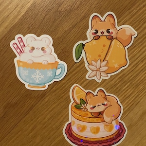Citrus Fox Sticker, Lemon Sticker, Fox Sticker, Orange Sticker, Dessert ...