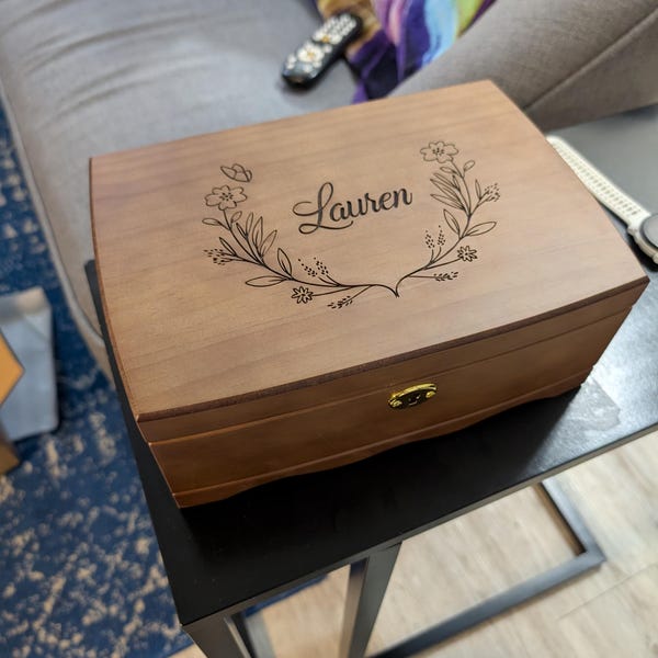 Personalized Wooden Jewelry Box, Customized Retro Jewelry Box ...