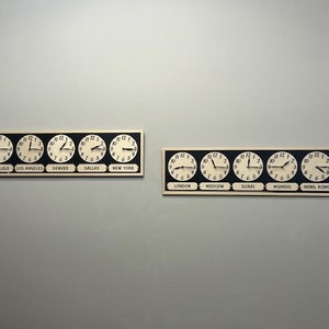 Time Zone Wall Clock, City/state/country Sign, World Clock, Office ...