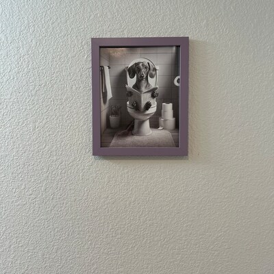 Basset Hound Wall Art, Funny Bathroom Decor, Basset Hound in Toilet ...