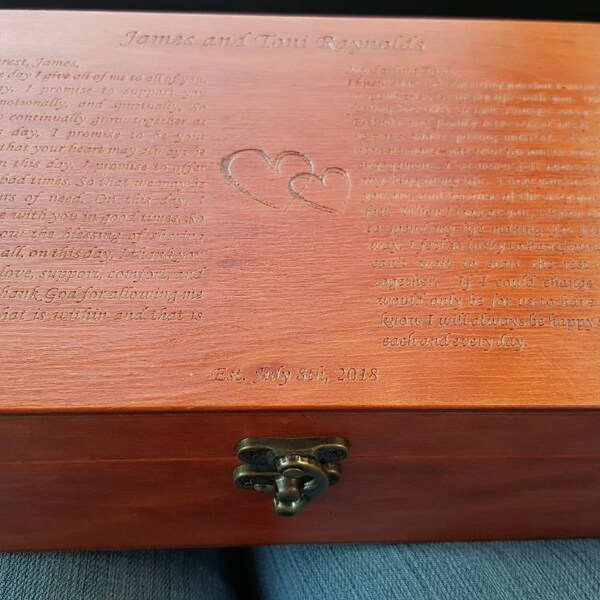 Wedding Vows Box, Wedding Memory Box, Personalized Wedding Box, Wedding ...