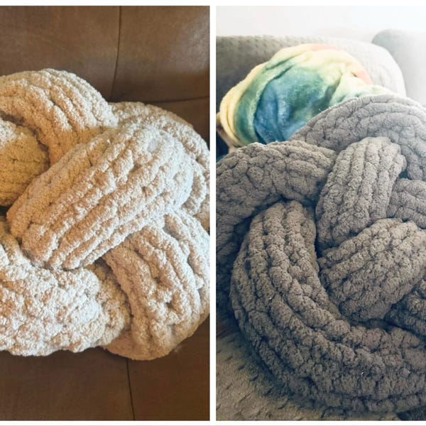 Knot Pillow Pattern • Beginner DIY Video Tutorial + PDF • Finger Knit ...