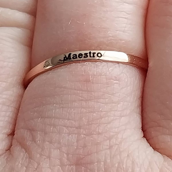 14k GOLD Custom Stacking Rings, Stackable Name Ring, Dainty Name Ring ...