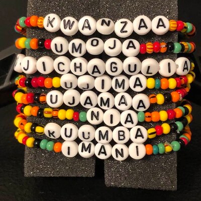 Celebrate Kwanzaa African American Beaded Bracelet. Baby Child Adult ...