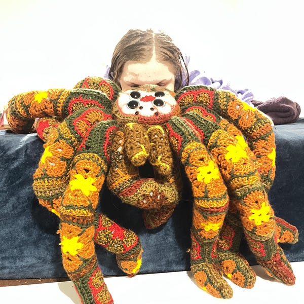 Crochet Pattern Solid Shapes Giant Tarantula Spider African Flower PDF ...