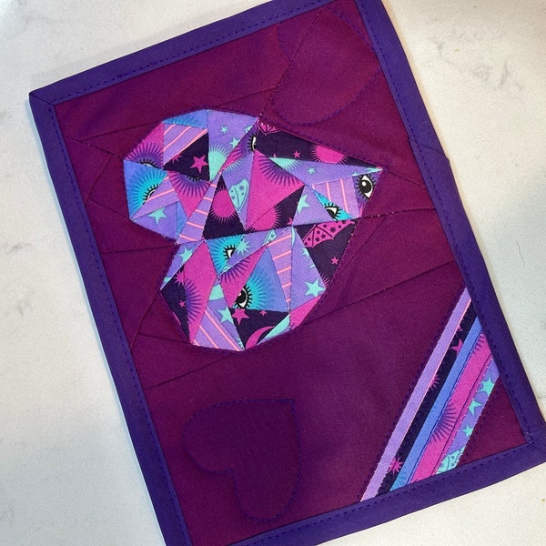 Heart Glass Foundation Paper Pieced Mug Rug Pattern - Etsy