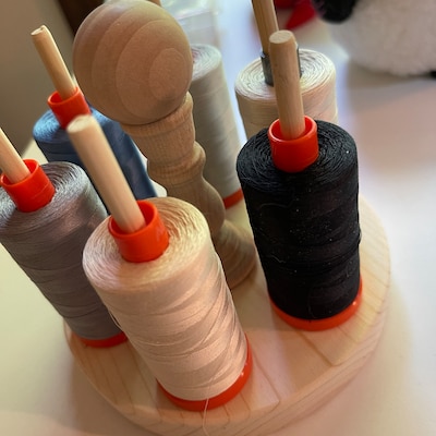 Wooden Sewing Thread Caddy, Bobbin Holder Storage Organizer, Hand ...