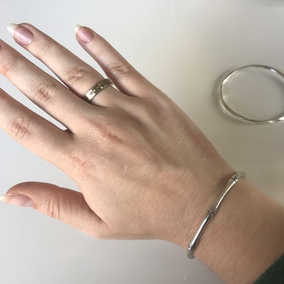 Silver Adjustable Bangle Bracelet Silver Bangle Adjustable - Etsy