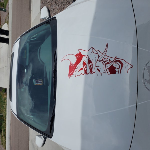 Hannya Mask Japanese Decal Sticker / Drawn by Hand / Window Body ...
