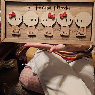 Personalized Family Names Frame Sign, 1-5 Members Names, Custom Family ...