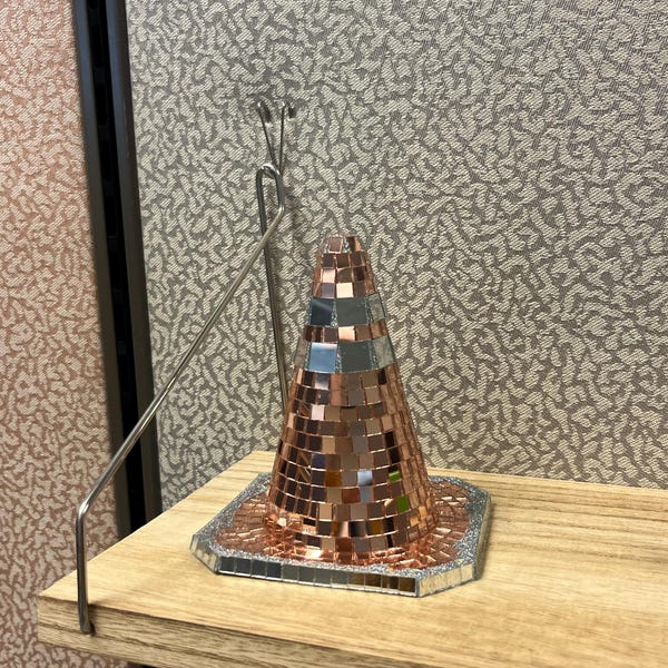 Disco Traffic Cone | Glam Desk Accessory | Rose Gold Field Cone | Fun ...