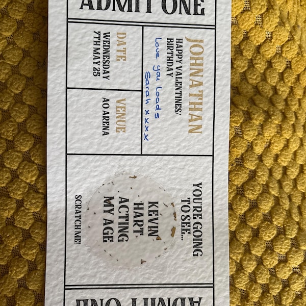 Personalised Concert Ticket | Birthday Reveal Gift | Admit One Ticket ...